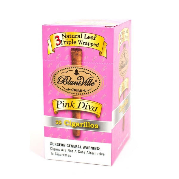 Shop BluntVille Pink Diva Triple Wrapped Cigarillos | BnB Tobacco